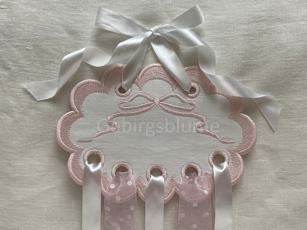 ITH Bow Holder Machine Embroidery Design Scalloped Edge in the Hoop ...
