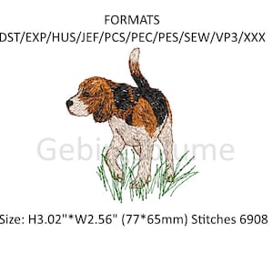 Beagle Dog Embroidery Design Animal Embroidery Art 4x4 Hoop Size ...