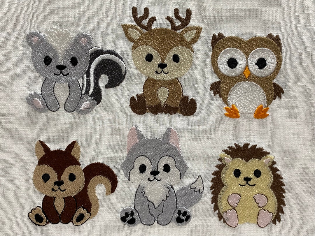 Woodland Baby Animals Embroidery Design 6 Machine Embroidery Design - Etsy