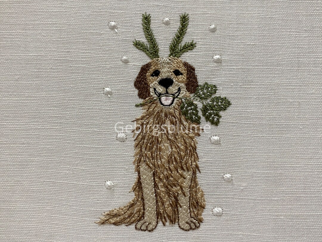 Christmas Embroidery Design Dog Machine Embroidery Design Instant ...