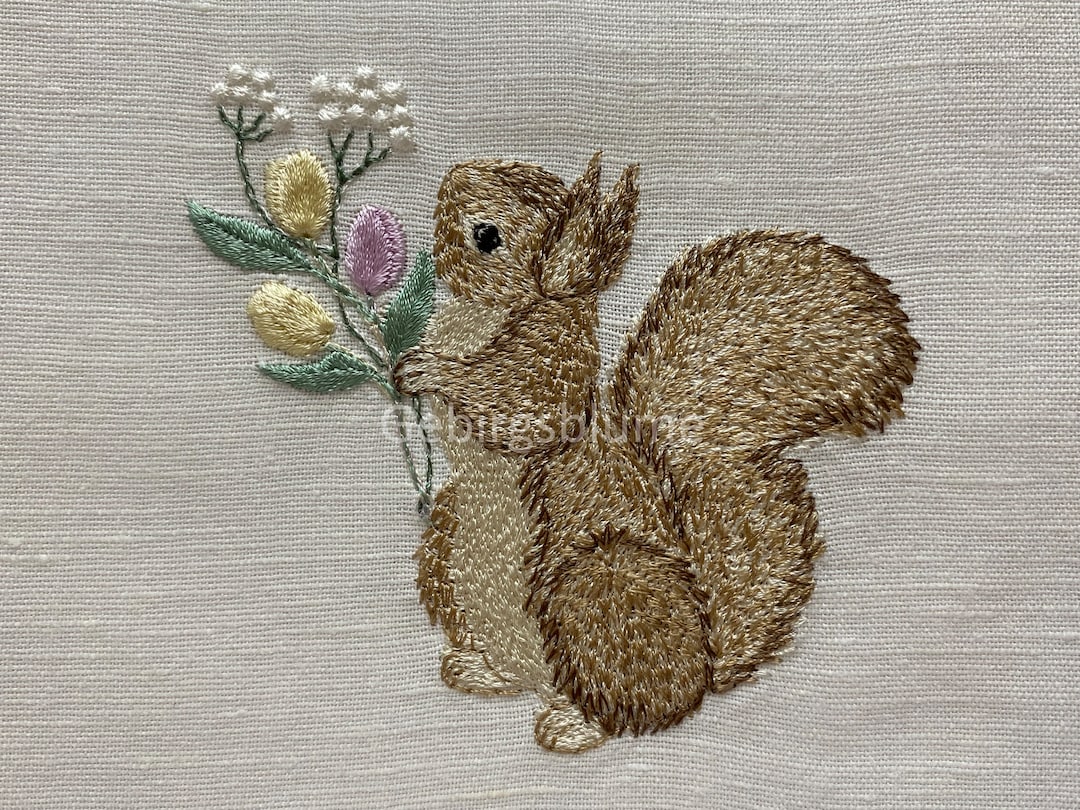 Squirrel Machine Embroidery Design Digital File Size H3.57*w3.80in - Etsy