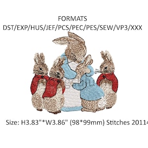 Peter Rabbit Embroidery Design Digital Download Machine Embroidery ...