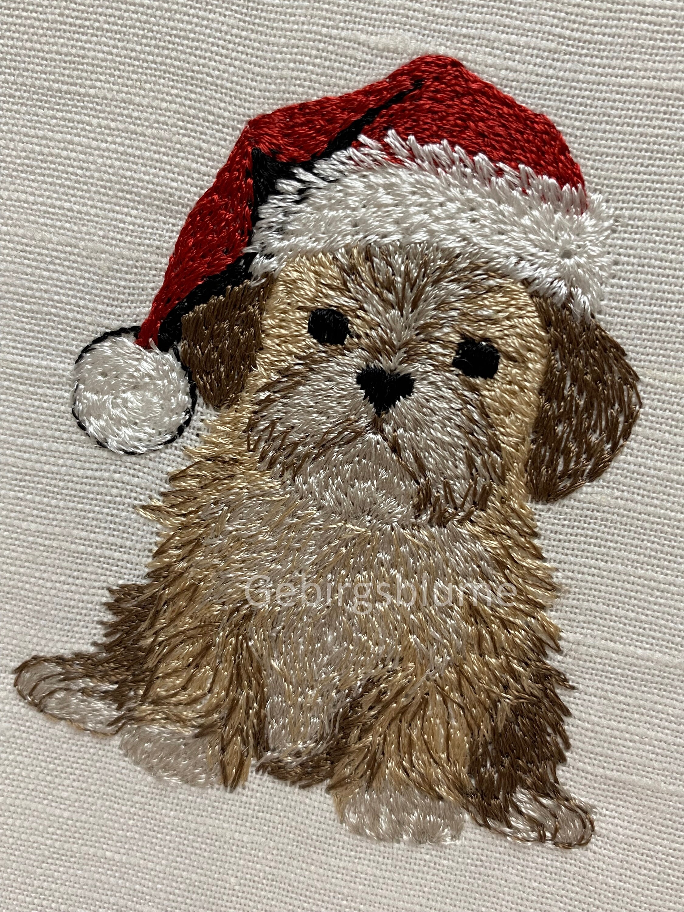 Christmas Embroidery Design Dog Machine Embroidery Design Instant ...