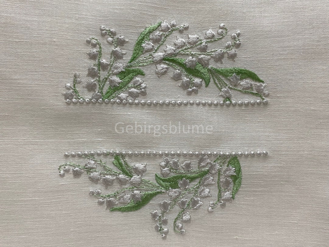 Split Wreath Machine Embroidery Design Lily of the Valley Embroidery ...