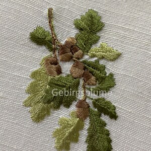 Oak Branch Leaves and Acorns Machine Embroidery Design ONE Size H2.45 ...