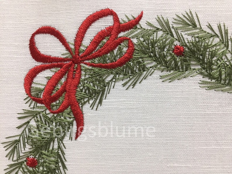 Christmas Wreath Embroidery Design Christmas Monogram Instant - Etsy