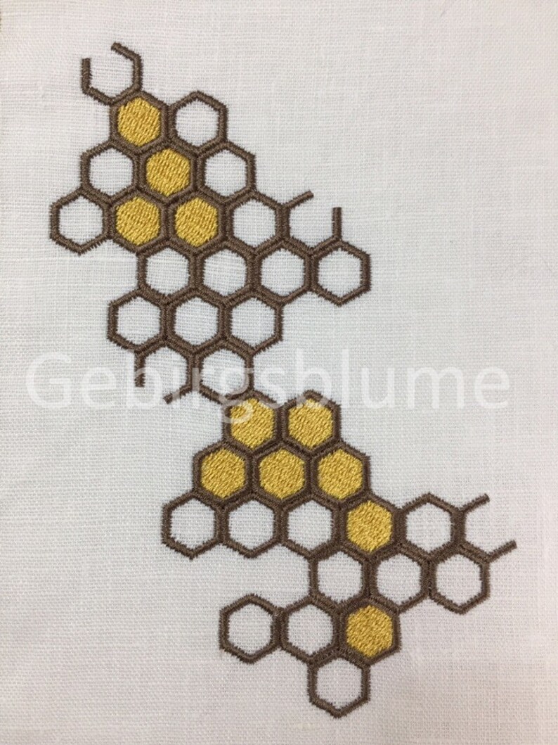 Honeycomb Embroidery Design Bee Honeycomb Embroidery File - Etsy