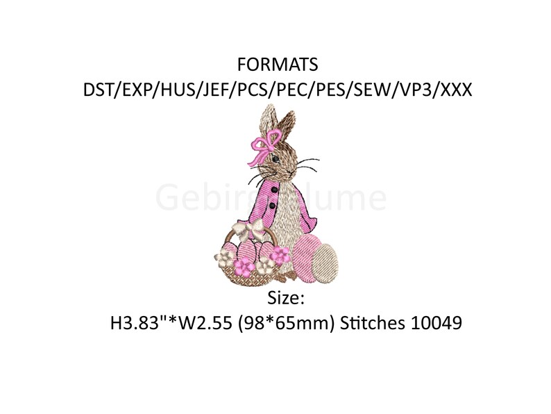 Easter Bunny Embroidery Design Peter Rabbit Machine Embroidery - Etsy