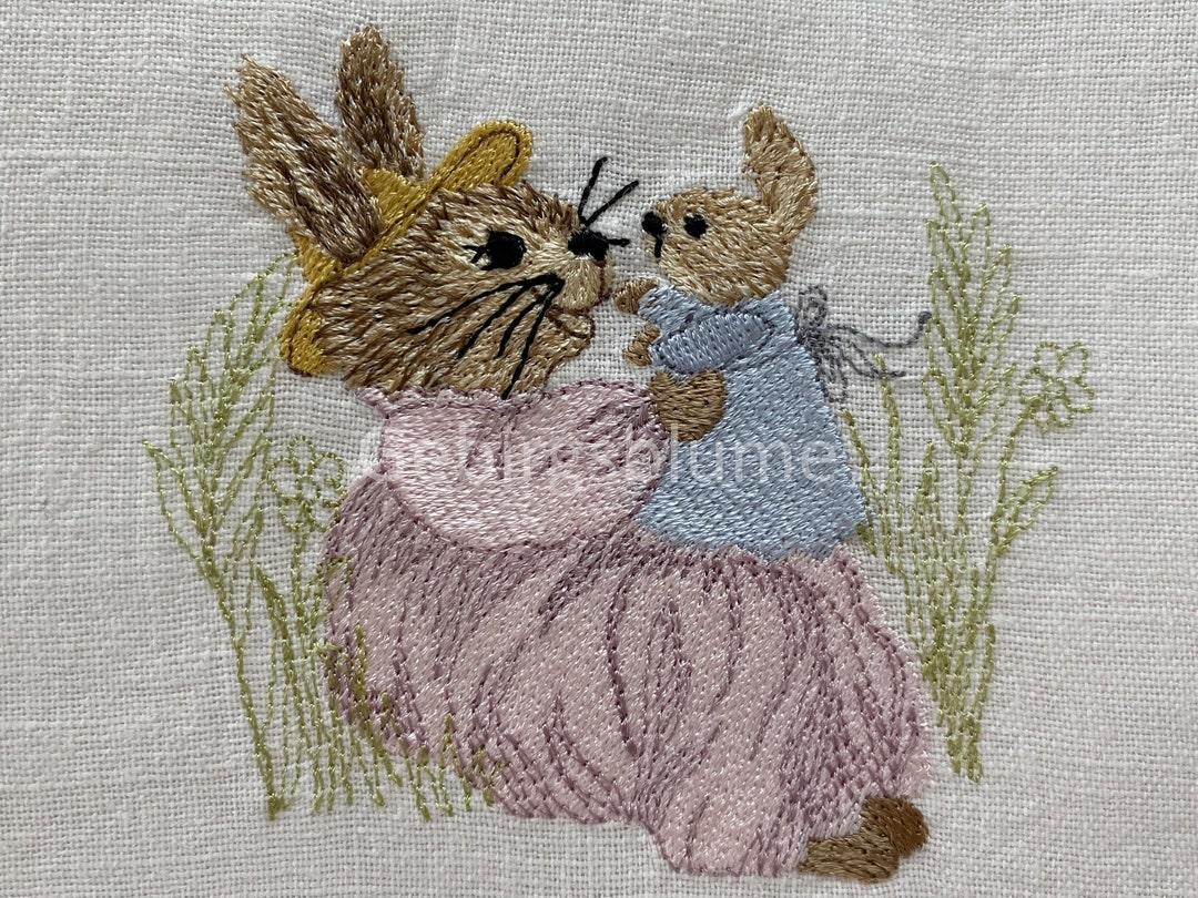 Bunny Embroidery Design Machine Embroidery Design Size H3.55w3.90 - Etsy