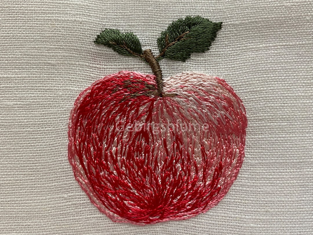 Apple Machine Embroidery Design ONE Size H2.40*w1.85in - Etsy