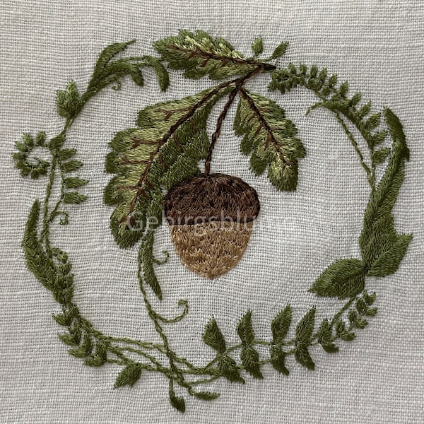 Acorn Embroidery - Etsy