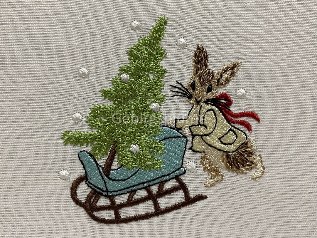 Peter Rabbit Embroidery Design Winter Machine Embroidery - Etsy