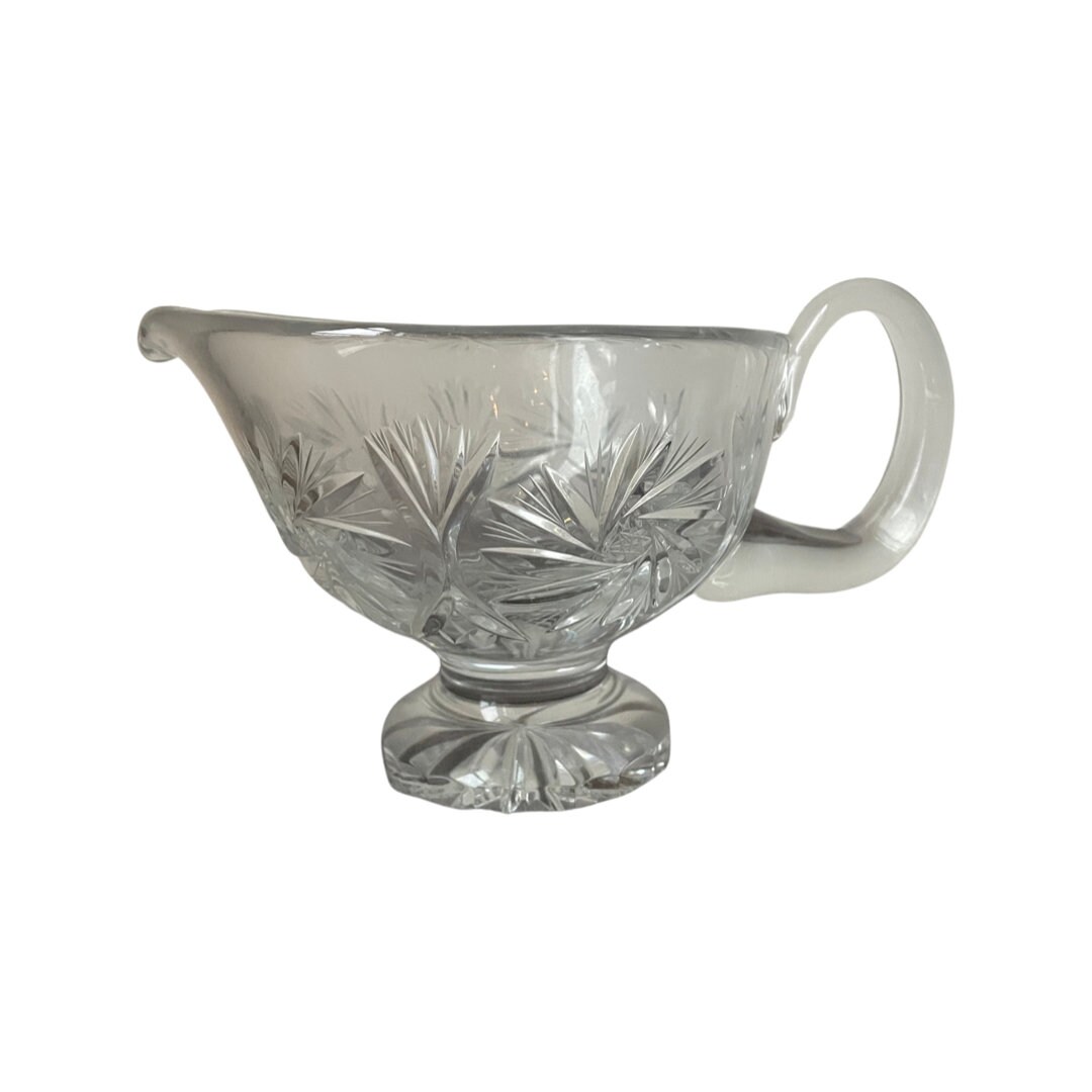 Pinwheel Crystal Gravy Boat and Ladel - Etsy