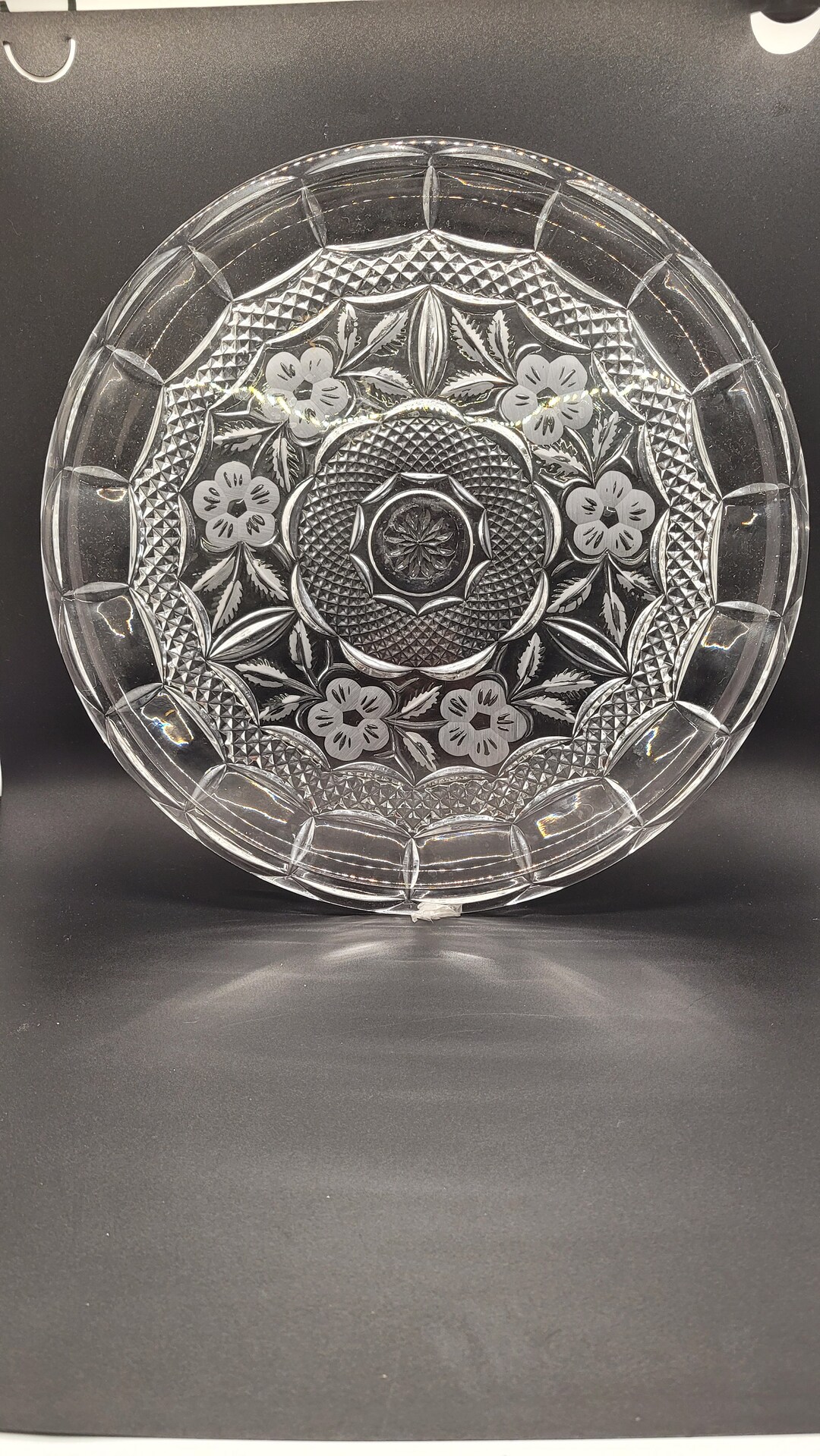 Crystal Serving Dish With Flower Pattern - Etsy