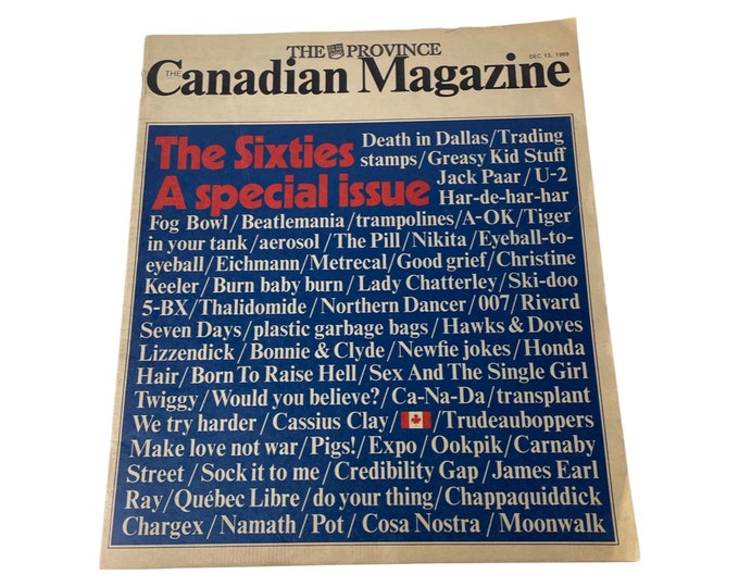 Canadian Magazine Dec 13 1969 Sixties Review Edition - Etsy Canada