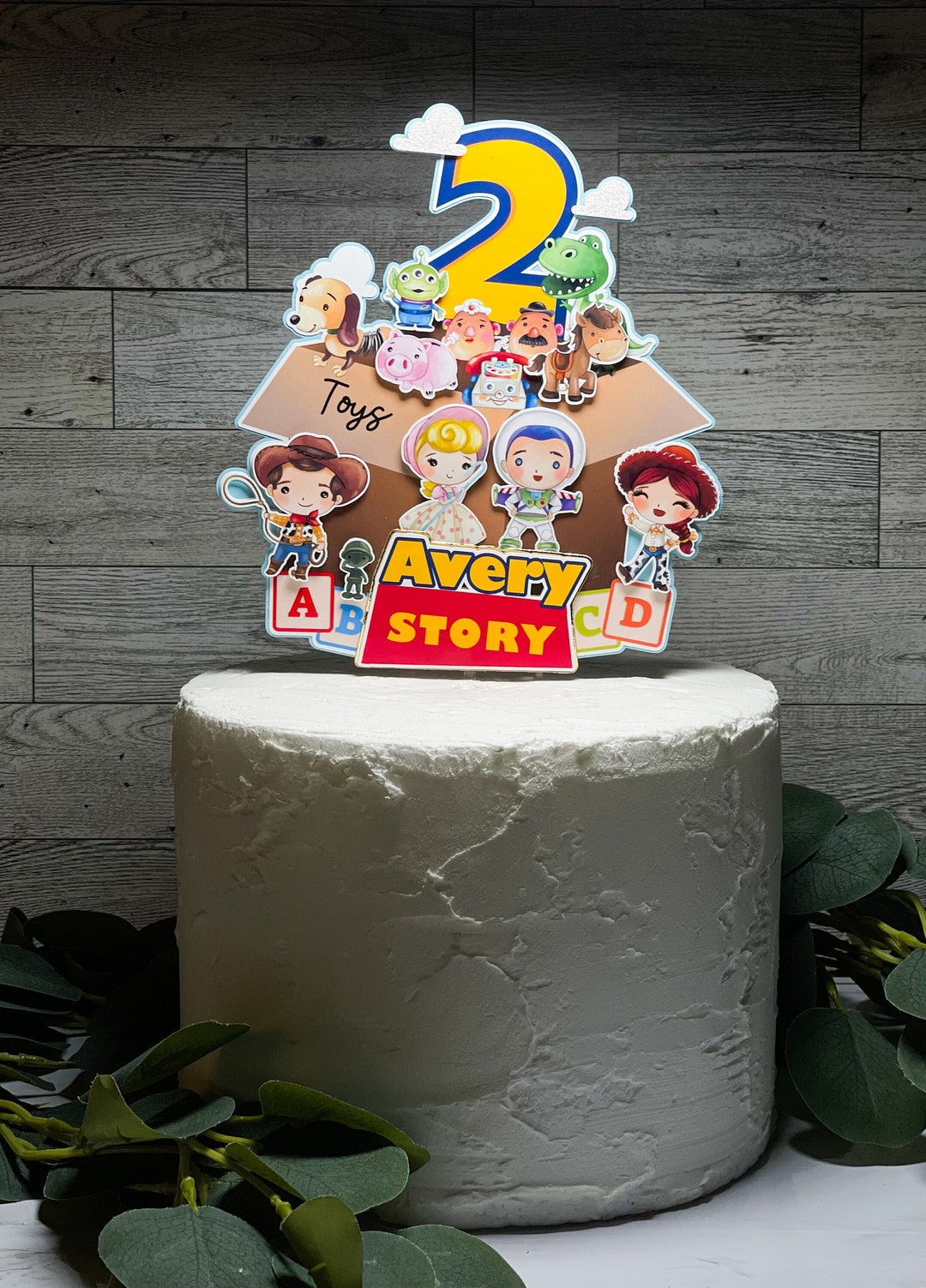 Toy Story Cake Topper Custom Name Age Cake Topper Birthday Cake Topper ...