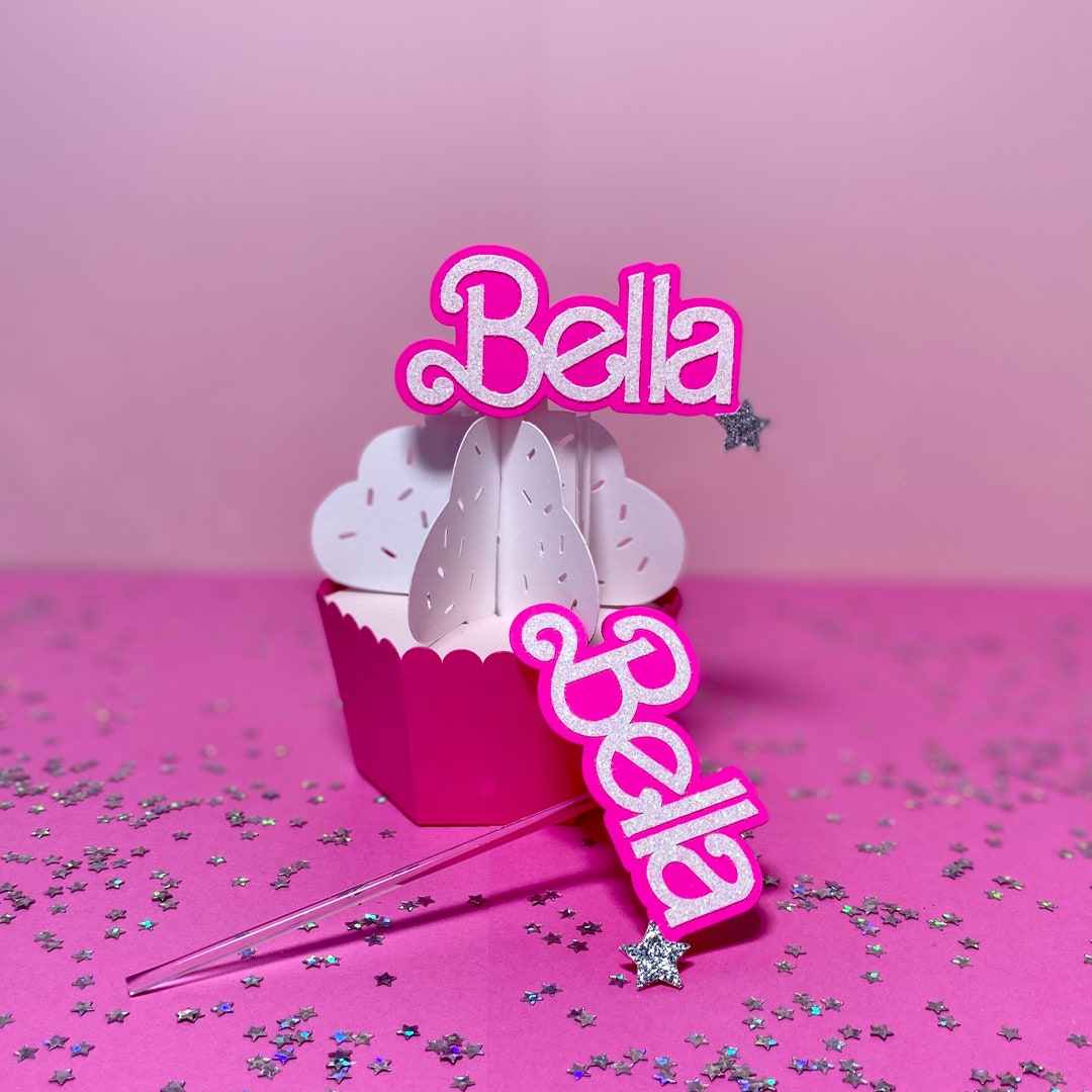 Glamor Pink Cupcake Topper – Pink Cupcake Topper – Fashion Theme Topper ...