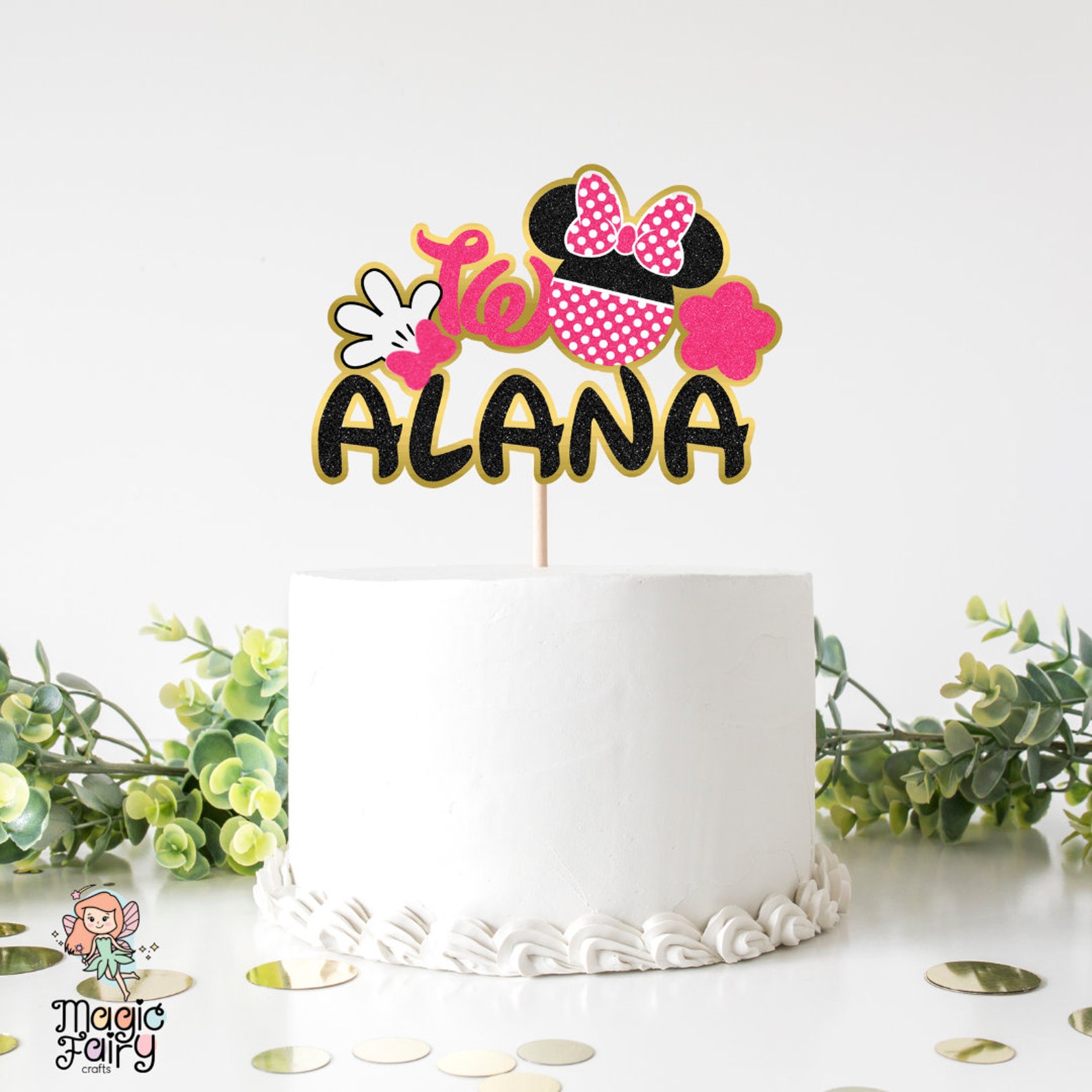 Minnie Mouse Cake Topper Minnie Cake Topper One Cake - Etsy
