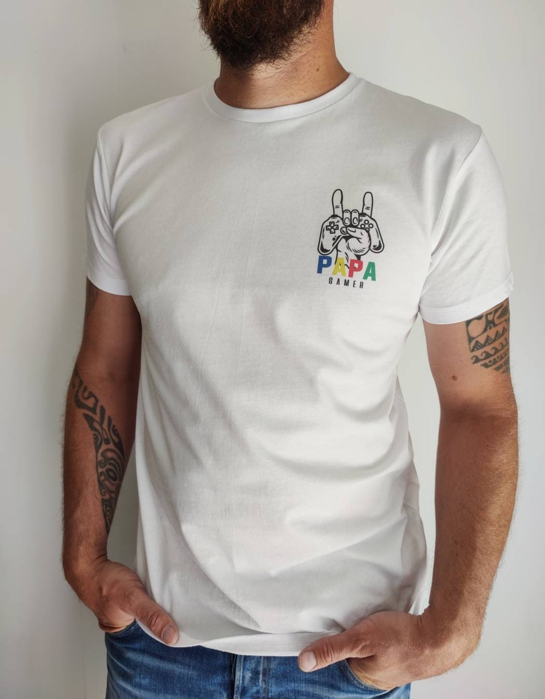 T-Shirt homme-Cadeau PAPA Gamer-cadeau fête des papas- idée cadeau ...