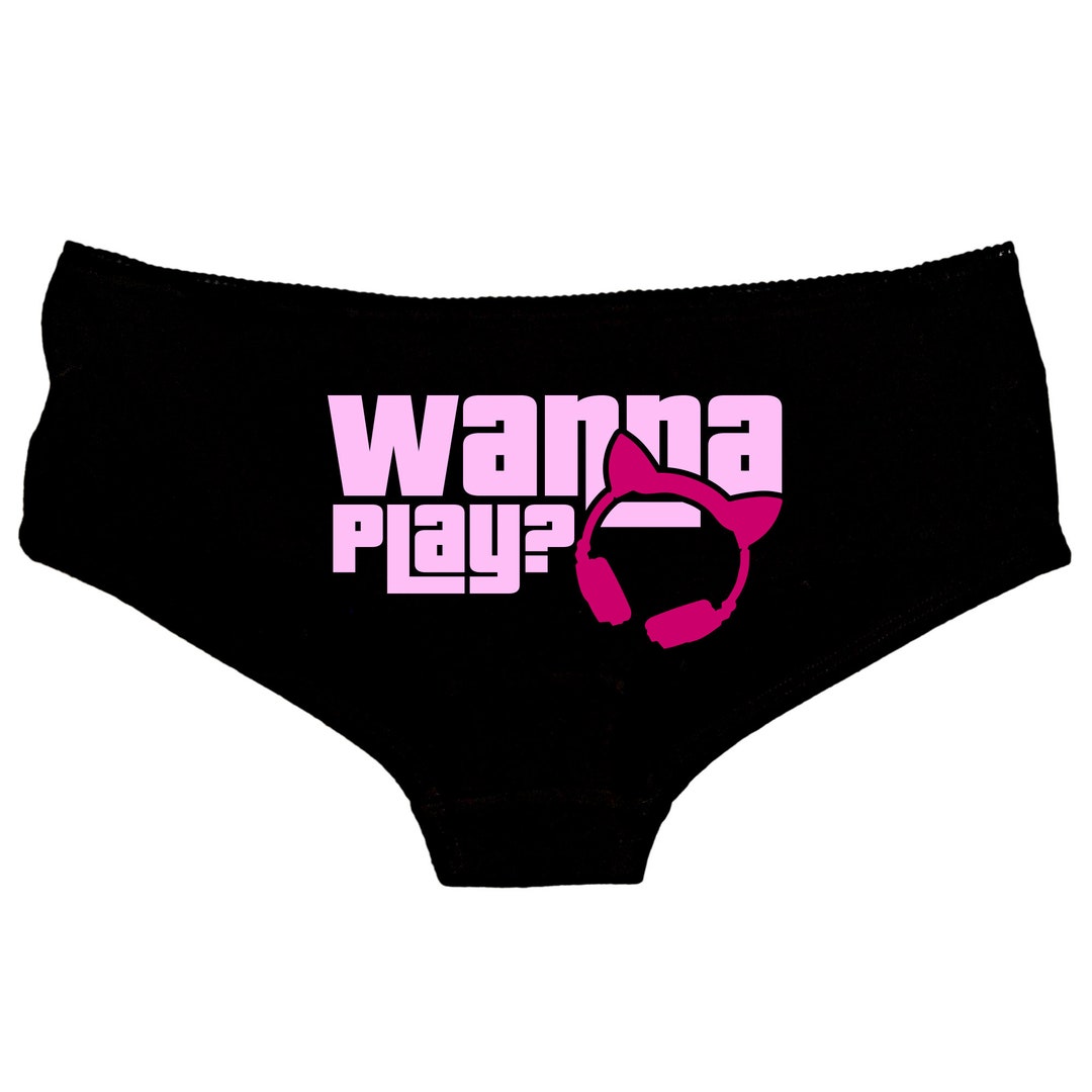 Wanna Play Panties Retro Console Gamer Thong Geek Nerdy Gamer Etsy