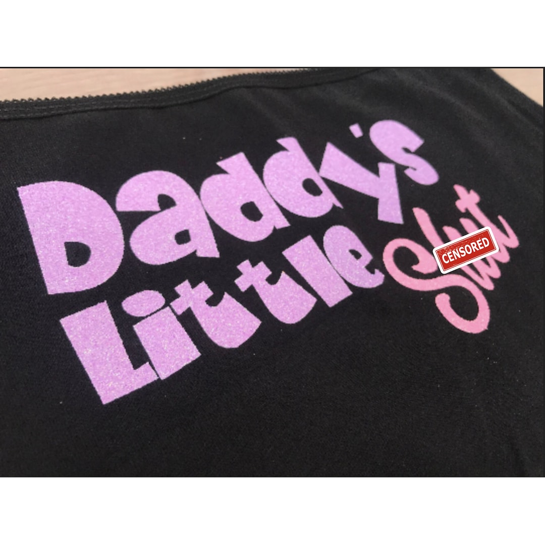 Daddys Little Slut Glitter Set Knickers Vest Cami Thong Shorts Bdsm Submissive Sub Kinky Sexy