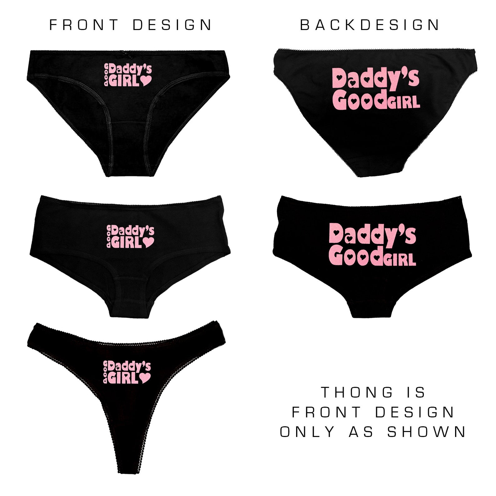 Daddys Good Girl Knickers Sparkly Pink Panties Daddy Etsy