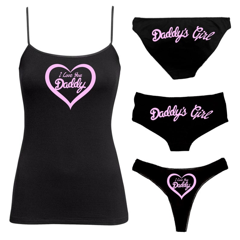 I Love You Daddy Daddys Girl Set Knickers Vest Cami Thong Etsy