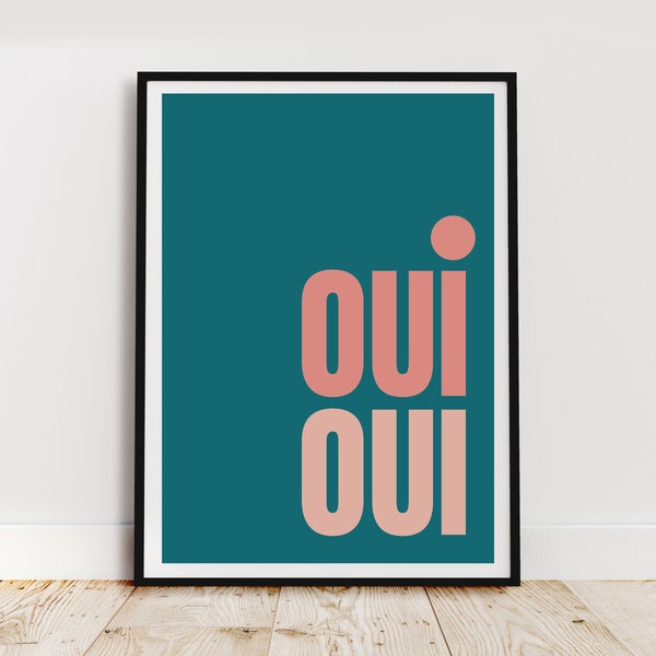 Teal Oui Oui Print - Etsy