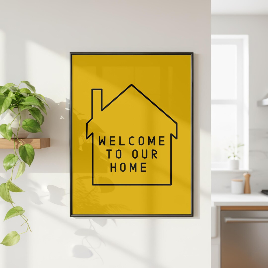 Welcome Home Print. Modern Hallway Gallery Wall Art. Cute Hallway Print ...