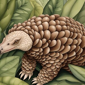 Pangolin Print. Pangolin in the Bushes Print. Anteater Print. Nursery Print. - Etsy