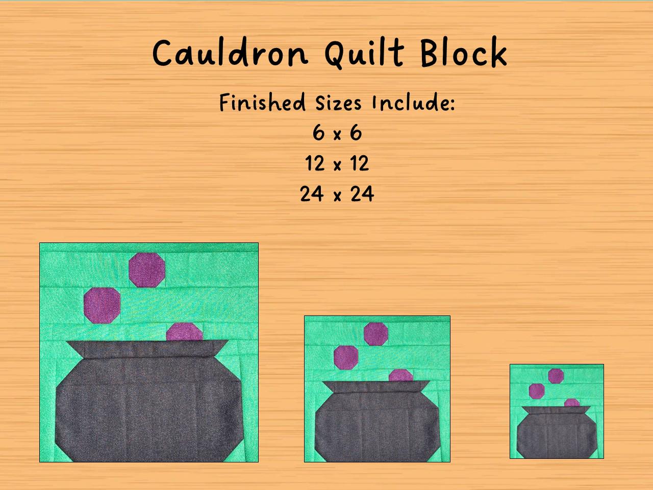 Cauldron Quilt Block Pattern PDF 3 Sizes - Etsy