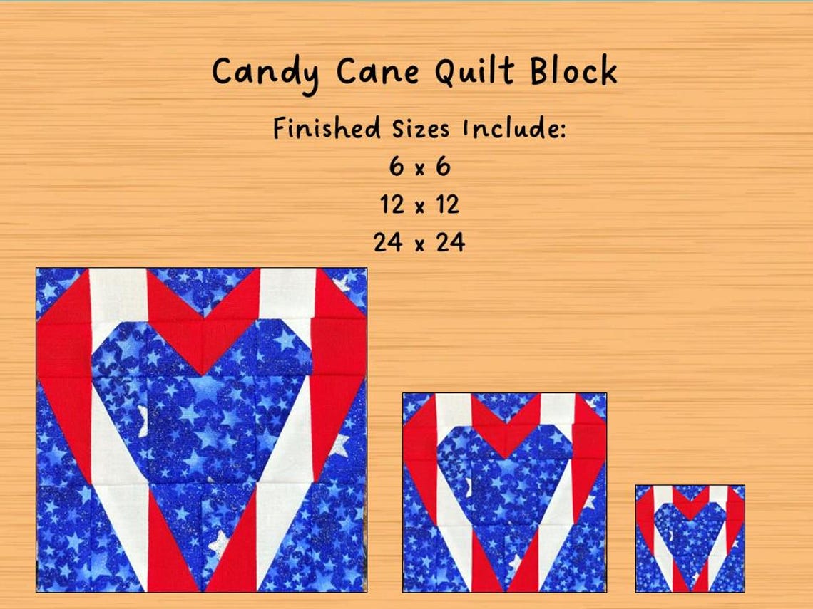 Candy Cane Quilt Block Pattern PDF 3 Sizes - Etsy