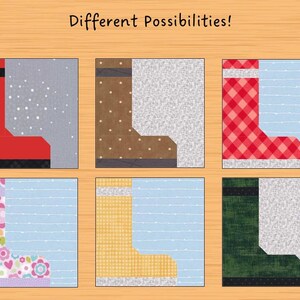 Boot Quilt Block Pattern PDF 3 Sizes - Etsy