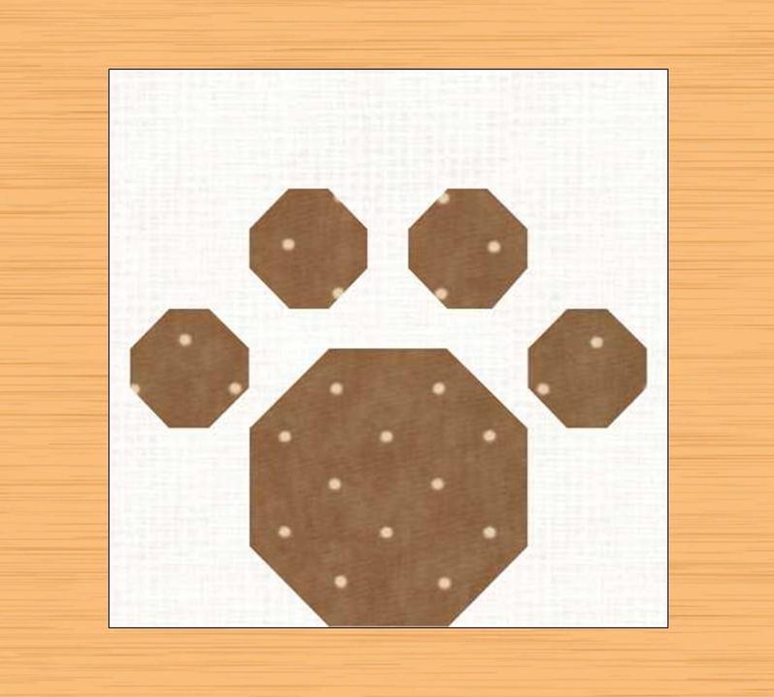 Paw Print Quilt Block Pattern PDF 3 Sizes - Etsy