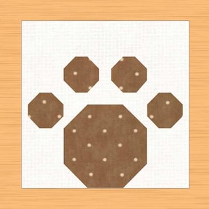 Paw Print Quilt Block Pattern PDF 3 Sizes - Etsy