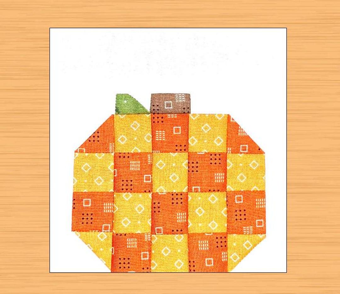 Patch Pumpkin Quilt Block Pattern PDF 3 Sizes - Etsy