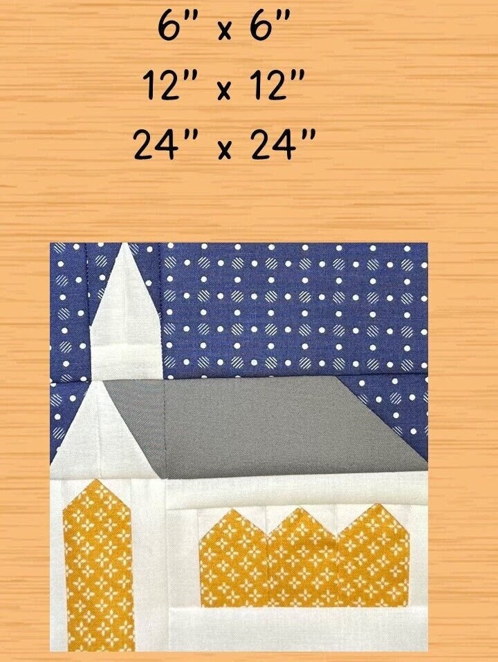 Church Quilt Block Pattern-pdf-3 Different Sizes - Etsy