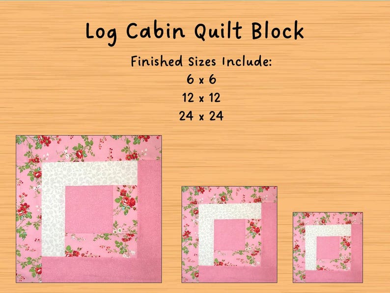 Log Cabin Quilt Block Pattern PDF 3 Sizes - Etsy