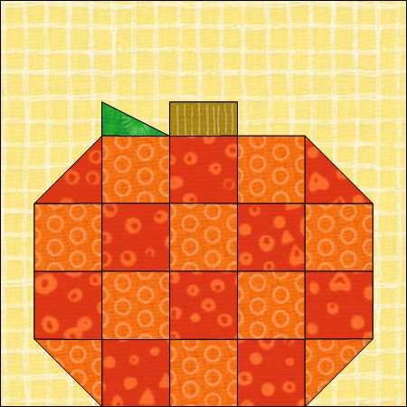 Patch Pumpkin Quilt Block Pattern-pdf-3 Different Sizes - Etsy