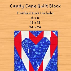 Candy Cane Quilt Block Pattern PDF 3 Sizes - Etsy