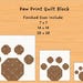 Paw Print Quilt Block Pattern PDF 3 Sizes - Etsy
