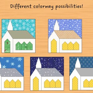Church Quilt Block Pattern PDF 3 Sizes - Etsy