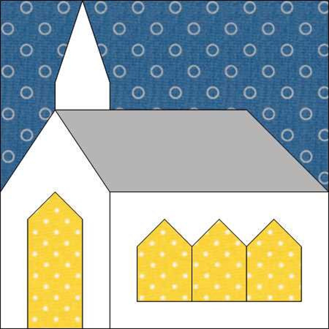 Church Quilt Block Pattern-pdf-3 Different Sizes - Etsy