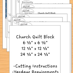 Church Quilt Block Pattern-pdf-3 Different Sizes - Etsy