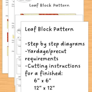 Leaf Quilt Block Pattern PDF 3 Sizes - Etsy
