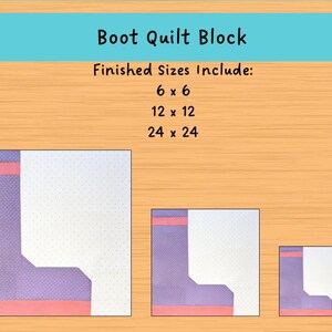 Boot Quilt Block Pattern PDF 3 Sizes - Etsy