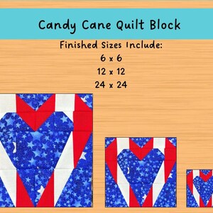 Candy Cane Quilt Block Pattern PDF 3 Sizes - Etsy
