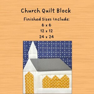 Church Quilt Block Pattern PDF 3 Sizes - Etsy