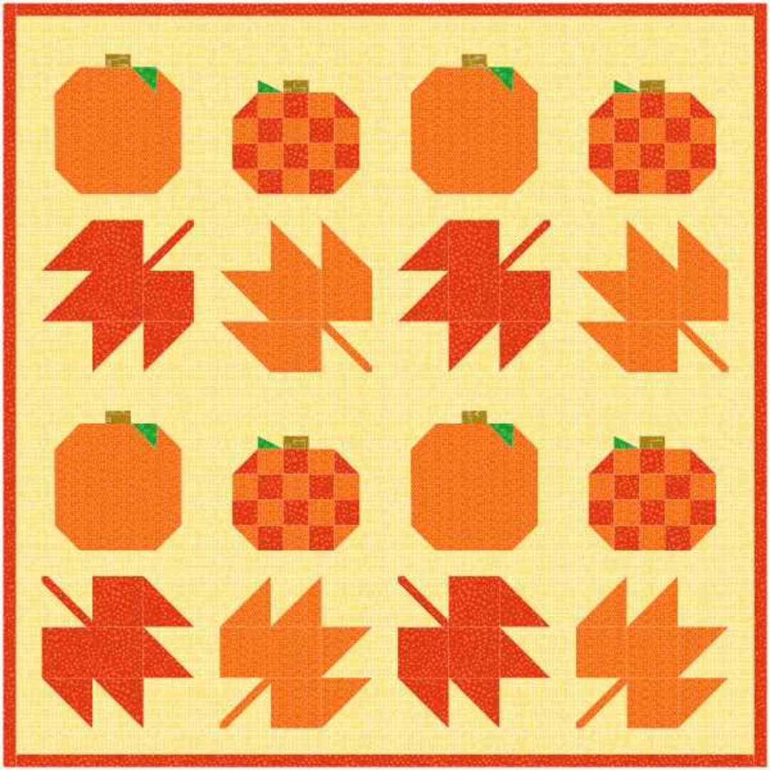 Pumpkin Patch Quilt Pattern PDF 3 Sizes - Etsy
