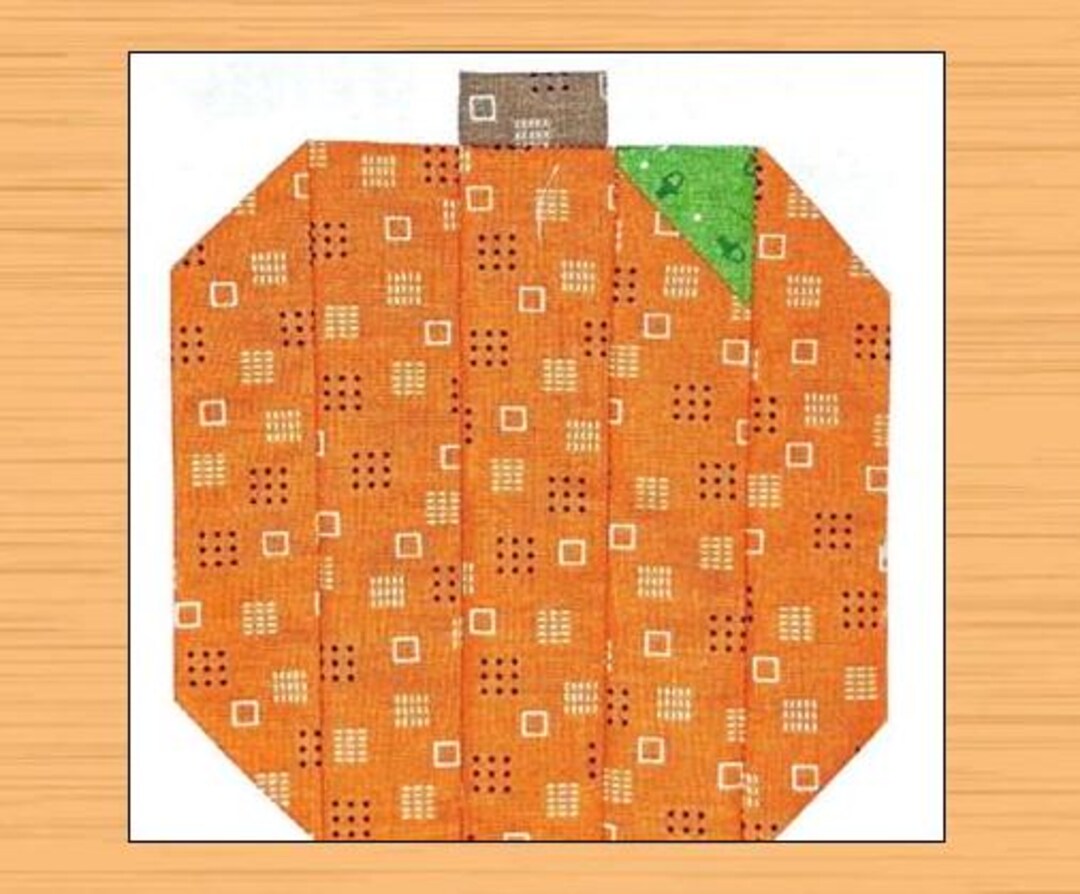 Pumpkin Quilt Block Pattern PDF 3 Sizes - Etsy